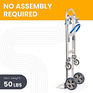 HaulPro Fully Assembled Senior Convertible Hand Truck - Heavy Duty Loads 1,000 lbs. Aluminum Moving Dolly Converts from Hand Truck to Platform Push Cart in Seconds - Utility Cart with Anti Slip Handle