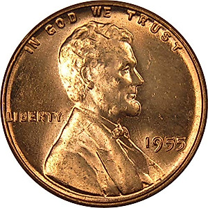 1955 Lincoln Wheat Cent BU Uncirculated Mint State Bronze Penny 1c Coin