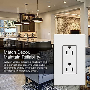 Lutron 15 Amp Tamper-Resistant Duplex Receptacle, SCRS-15-TR-MN, Midnight