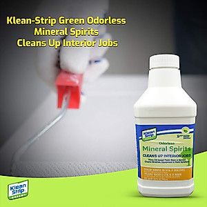 Klean Strip Green Odorless Mineral Spirits - Acrylic Paint Brush Cleaner- Clean Artistic Equipment - Thins Oil Based Paint - Available with Premium Quality Centaurus AZ Gloves-1 QT