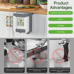 HI NINGER Small Trash Can with Lid for Counter Top or Under Sink,Kitchen Compost Bin,Hanging Trash can,Foldable Kitchen Trash can 2.4 Gallon for Cabinet/Car Trash Can with Lid/RV/Bathroom/Camping