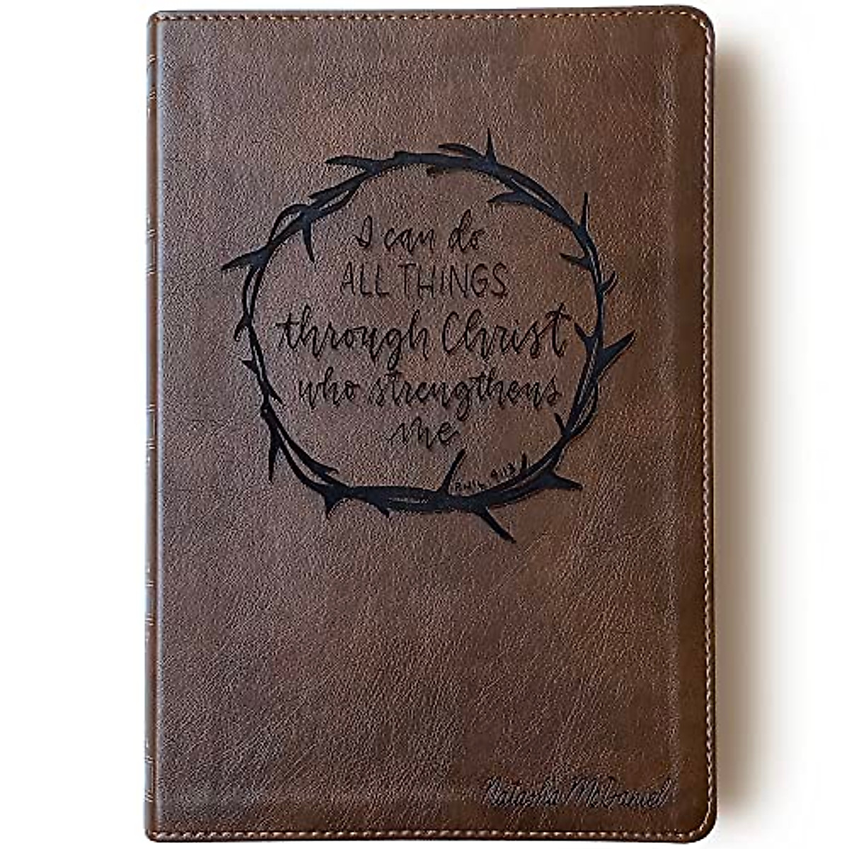 Hand Lettered & Laser Engraved NKJV Open Bible, Perfect Gift for Wedding, Baptism, Graduation or Birthday