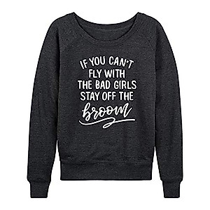 Instant Message - Stay Off The Broom - Women's French Terry Pullover - Size 3X Heather Charcoal