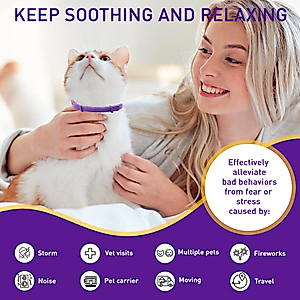 PetAtlas 4 Pack Calming Collar for Cats – Pheromone Cat Calming Collar Cat Anxiety Relief and Stress – Adjustable Water Resistant Breakaway Calming Collars Natural Ingredients Pheromones Rapid Effect