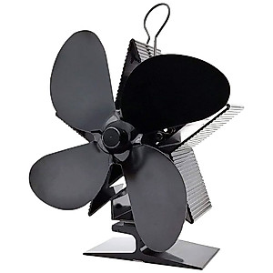 Japard 4 Blades Heat Fan for Wood Stove, Thermal Fan for Wood Stove, Wood Burner Fans for Circulating Warm, Wood Stove Fan Non Electric Heat Powered, Log Wood Stove Oil Fan