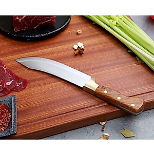 KOFERY Forged Stainless Steel Butcher Chef Knife Meat Cleaver with Wood Handle and Sheath