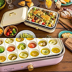 IRIS OHYAMA Mini Electric Griddle"ricopa" MHP-R102-C (Ivory)【Japan Domestic genuine products】