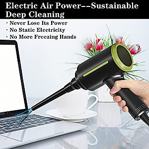 ATEngeus Compressed Air Duster, Multi-Use Electric Air Duster for Computer Keyboard Cleaning, Dust, Hairs, 2 Speed, 40000RPM Air Blower & Air Pump, Reusable Duster Replaces Compressed Air Cans…