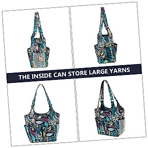 CORHAD Wool Storage Bag Crochet Bags for Crocheting Canvas Tote Bag Crochet Storage Organizer Knitted Handbags Yarn Project Wrist Bag Knit Wrist Bag Knitting Organizer Yarn Knitting Bag