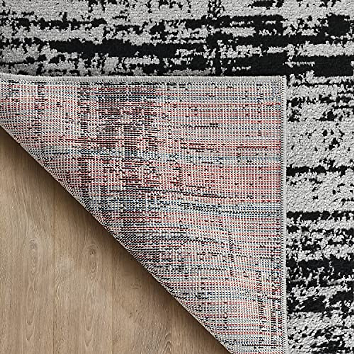 Antep Rugs Abstract 2x3 Modern Indoor Area Rug Amg045 (Black, 2' x 3')