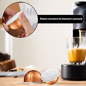 120 Pcs Aluminum Foil Lids, Foil Seals Lids to Reusable Coffee Pods Aluminum Foil Seals Compatible with Nespresso Vertuo Refillable Pods, 62mm
