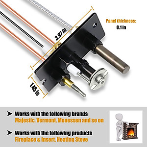 10002264 Propane & Natural Gas Fireplace Pilot Assembly, Include Pilot Tube, Thermocouple, Thermopile, and Ignitor Wire. Used for Fireplaces and Stoves.