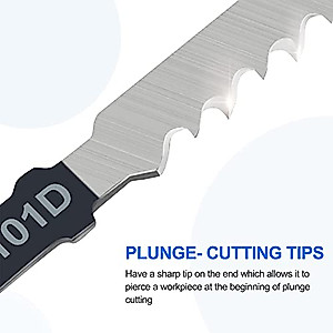 64 Pcs Jigsaw Blades Set for Wood, Plastic and Metal Cutting, 12 Types T-Shank, Compatible with Bosch, DEWALT, Black and Decker and More