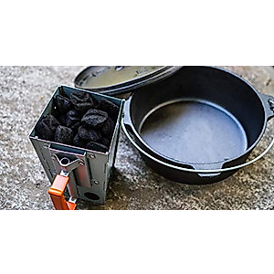 CampMaid Collapsible Charcoal Chimney Starter - Charcoal Starter for Portable Grills, Dutch Ovens, & Camping Stoves - Outdoor Cooking Tools & Accessories - Emergency Preparedness Camping Tool