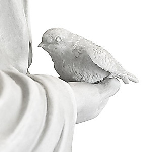 Design Toscano KY1336 Francis of Assisi, Patron Saint of Animals Religious Garden Decor Statue, 26 inch, 37 Inch, Antique Stone