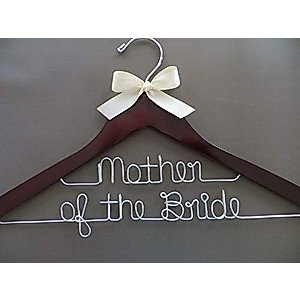 Flowershave357 Mother of The Bride Hanger 2 Line Wedding Hanger Bridal Party Hanger Personalized Hanger Mom Gift Wedding Party Gift Photo Prop