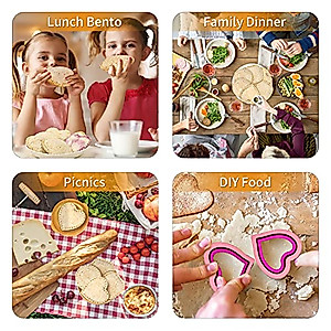 Sandwich Cutter and Sealer Set,3 Pcs Bread Decruster Sandwich Cutter Heart Circle Square Shapes Sandwich Decruster Press Mold DIY Cookie Cutter for Kids Boys Girls Lunch Bento Box