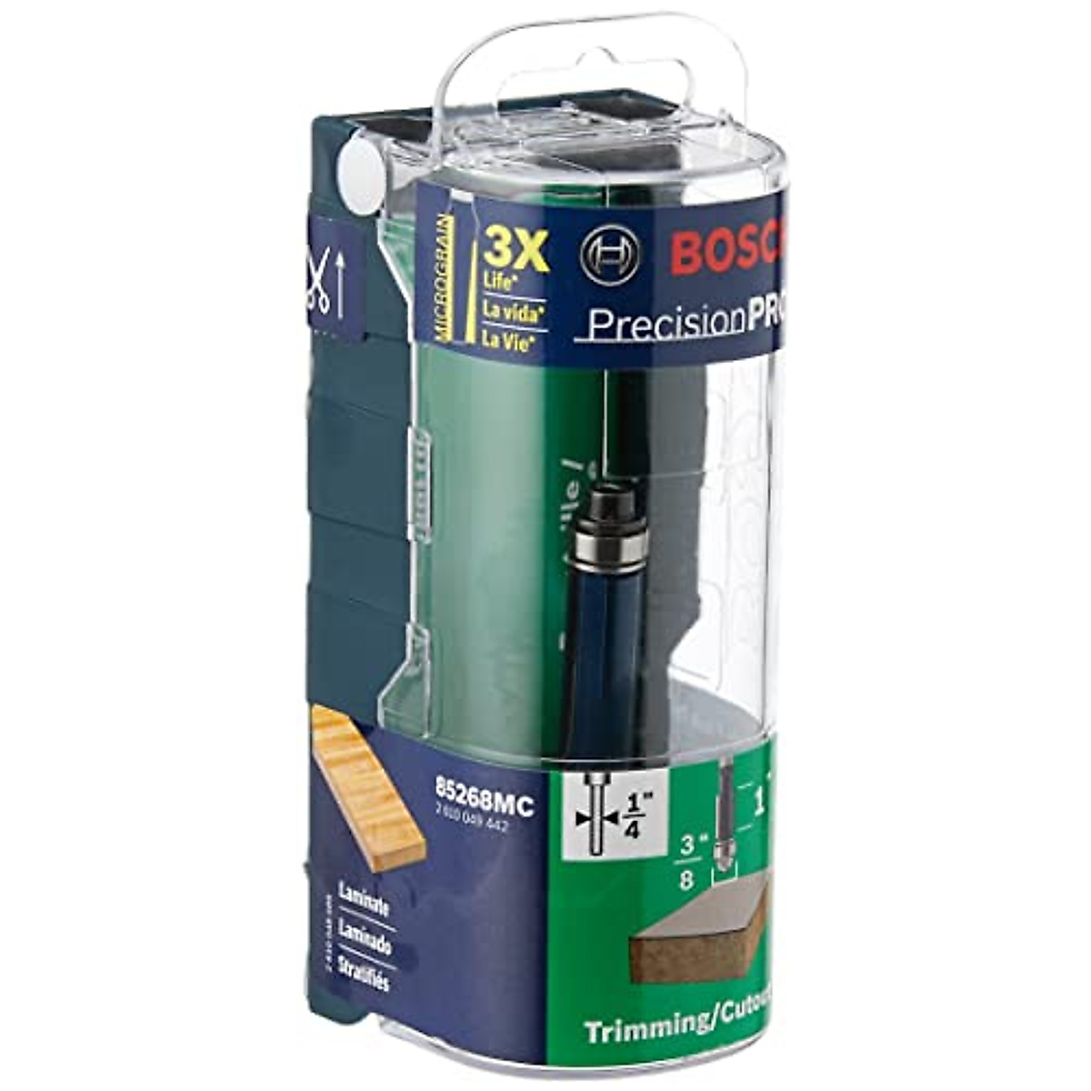 BOSCH 85268MC 3/8 In. x 1 In. Carbide-Tipped Double-Flute Flush Trim Router Bit