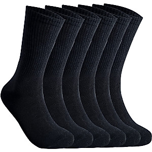 Smithking Men's Moisture wicking Socks Breathable Cotton Socks Soft Calf socks Women Socks 6 Pack