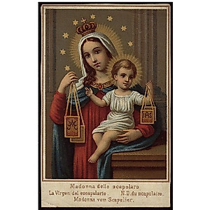 925 STERLING SILVER CARMEL SCAPULAR MEDAL (OUR LADY OF MOUNT CARMEL - VIRGIN OF CARMEL) - 100% MADE IN ITALY