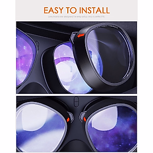 Amavasion Glasses Lenses Compatible with Quest 3S/2, VR Lenses Insert Easy-to-Install Frame Plus Lens Combination SPH:-5.25(One Lens)