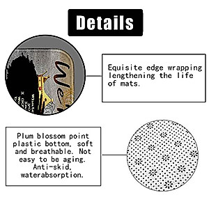 Fashion&Man OLEBETY 4PCS African American Shower Curtain Set, RomanticCouple Black Queen King Luxury GoldCrown Grey Mandala Flower Inspirational Quotes Bathroom Decor, Non-Slip Bath Mat, We're A Team