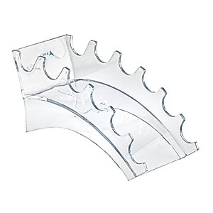 AdirOffice Horizontal 6 Slot Display Stand in Pack of 2 - Durable Acrylic Holder for Pen Makeup Brush - Organizer for Home Office & Store Use (Clear)