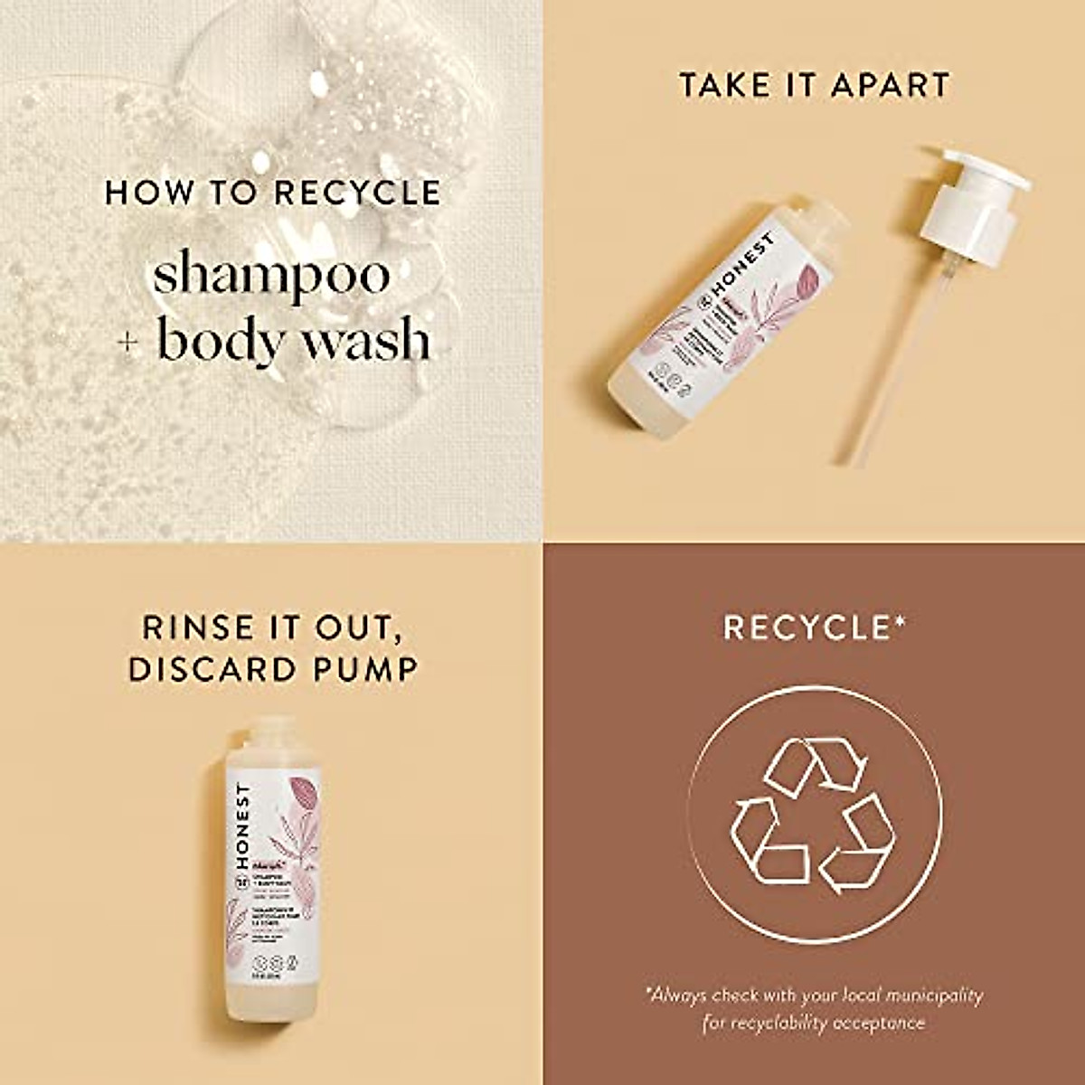 The Honest Company 2-in-1 Cleansing Shampoo + Body Wash | Gentle for Baby | Naturally Derived, Tear-free, Hypoallergenic | Sweet Almond Nourish, 18 fl oz