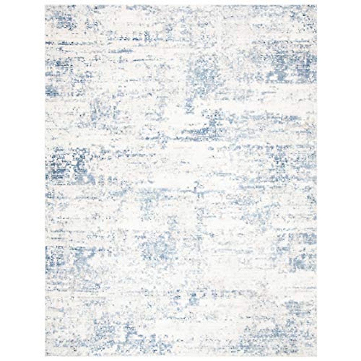 SAFAVIEH Amelia Collection 9' x 12' Ivory/Blue ALA700A Modern Abstract Non-Shedding Living Room Bedroom Dining Home Office Area Rug