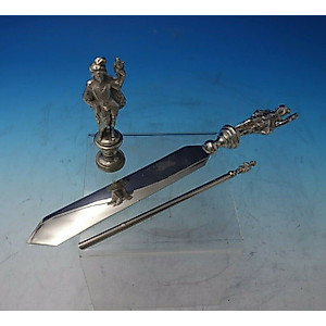 English Silverplate Desk Set 3pc Knife Seal Pen in Original Fitted Box (#5888)