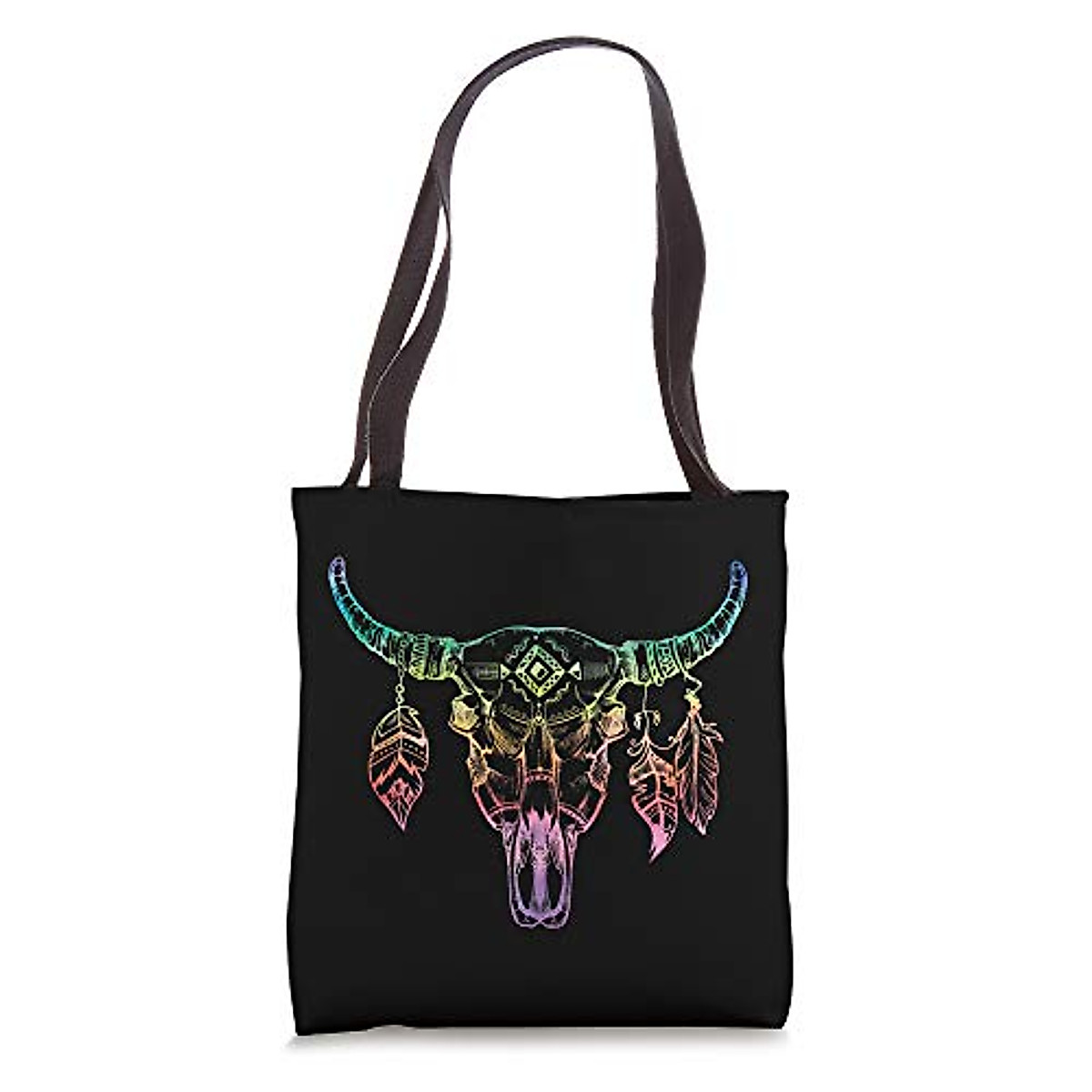 Tye Dye Boho Cow Skull - Fun Country And Western Look Tote Bag