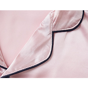 Topgal Little & Big Girls Pajama Set Size 16 - Satin Silky Cute Cat Summer Shorts Outfit Pink