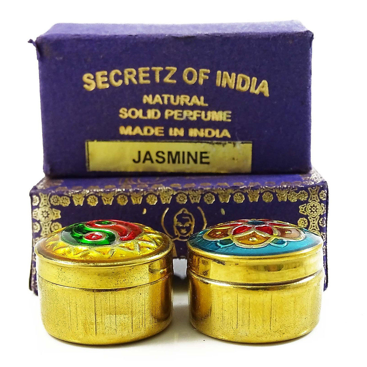 Natural Jasmine Fragrance Solid Perfume Body Musk Natural In Mini Brass Jar 4g