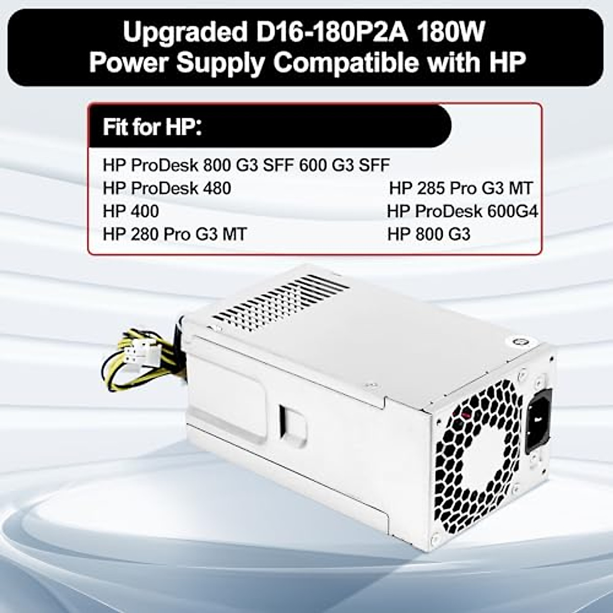 LXun D16-180P2A 180W Power Supply Compatible with HP ProDesk 800 G3 600 G3 SFF L08261-001 901763-002 901765-003 901761-003 901764-003 901763-001 901762-002 L08261-002 901771-004 901771-003 901771-002