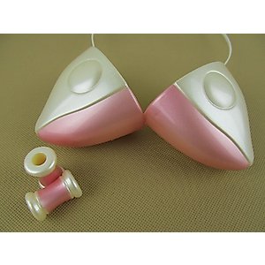 Happylifehere White Pink Hair Band Set Maid Ears Hand Made Anime Cosplay Prop Gift