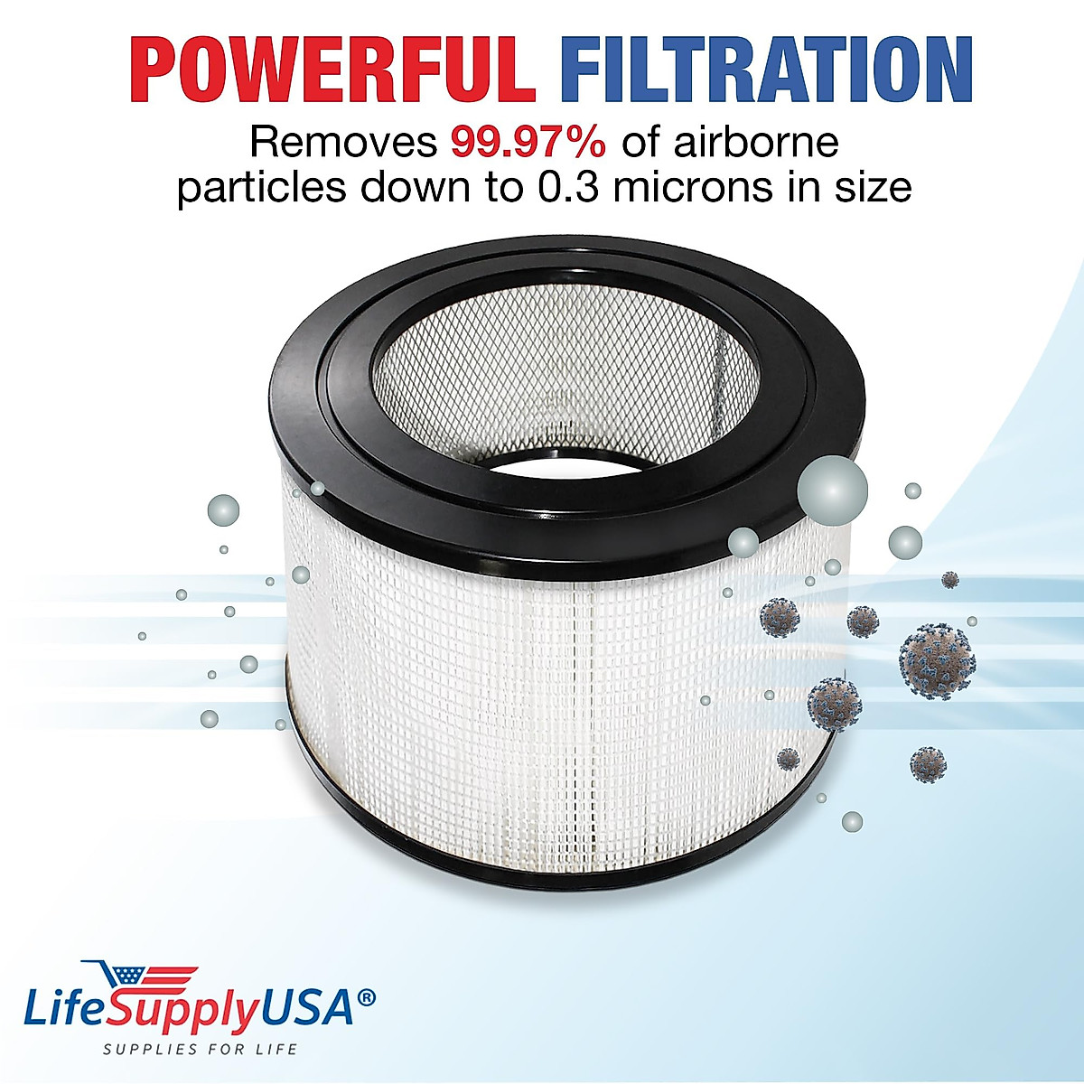 LifeSupplyUSA Filter Replacement Compatible with Honeywell 29500 HEPA Enviracaire 50300 50311 53000 53001 64500 Air Purifiers Kenmore 83163 83168 83188