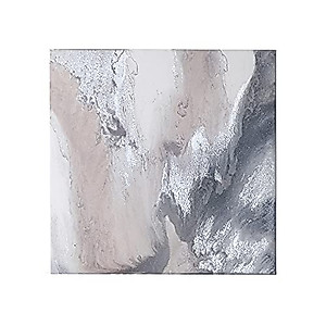 Madison Park Wall Art Living Room Décor - Blissful Abstract Wall Art, Modern Home Décor Painting Gel Coat Canvas with Silver Foil Embellishment, 27"W x 27"H x 1.5"D, Blush