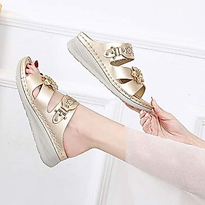 justHIGH Women’s Beach Wedge Sandals – Ladies Platform Flip Flops with Orthotic Arch Support Lightweight