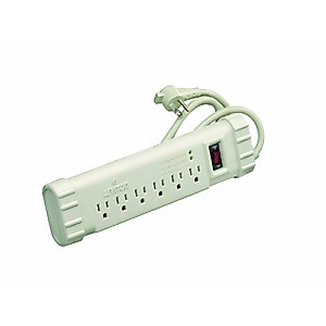 Leviton S1000-PS Office Grade Surge Strip with Six Outlets, 6-Foot Cord, For General Home and Office Use, Beige