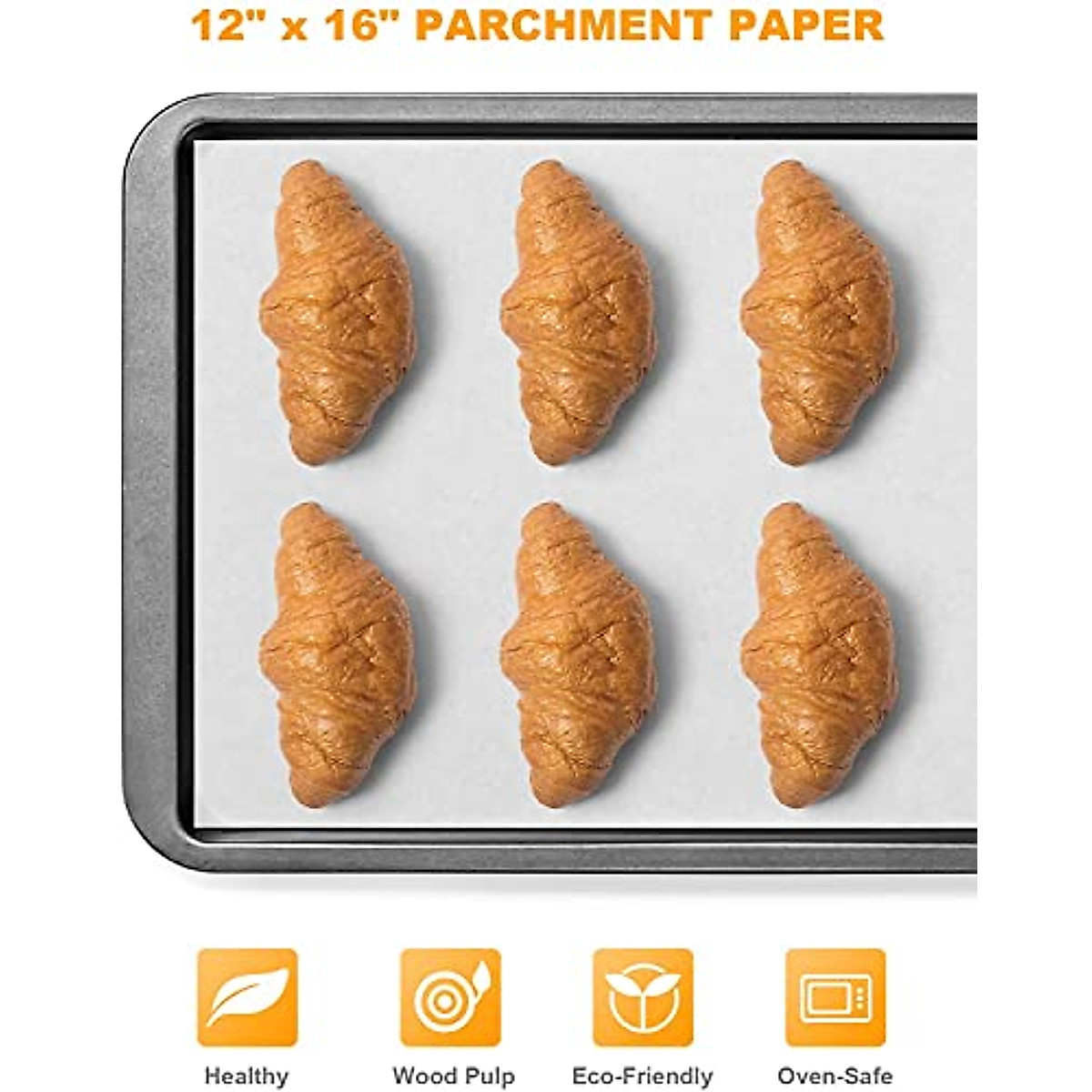 220 Pcs 12x16 In Parchment Paper Sheets, Baklicious Pre-cut Non-Stick Parchment Baking Paper for Air Fryer, Oven, Bakeware, Steaming, Cooking Bread, Cupcake, Meat, Cookies