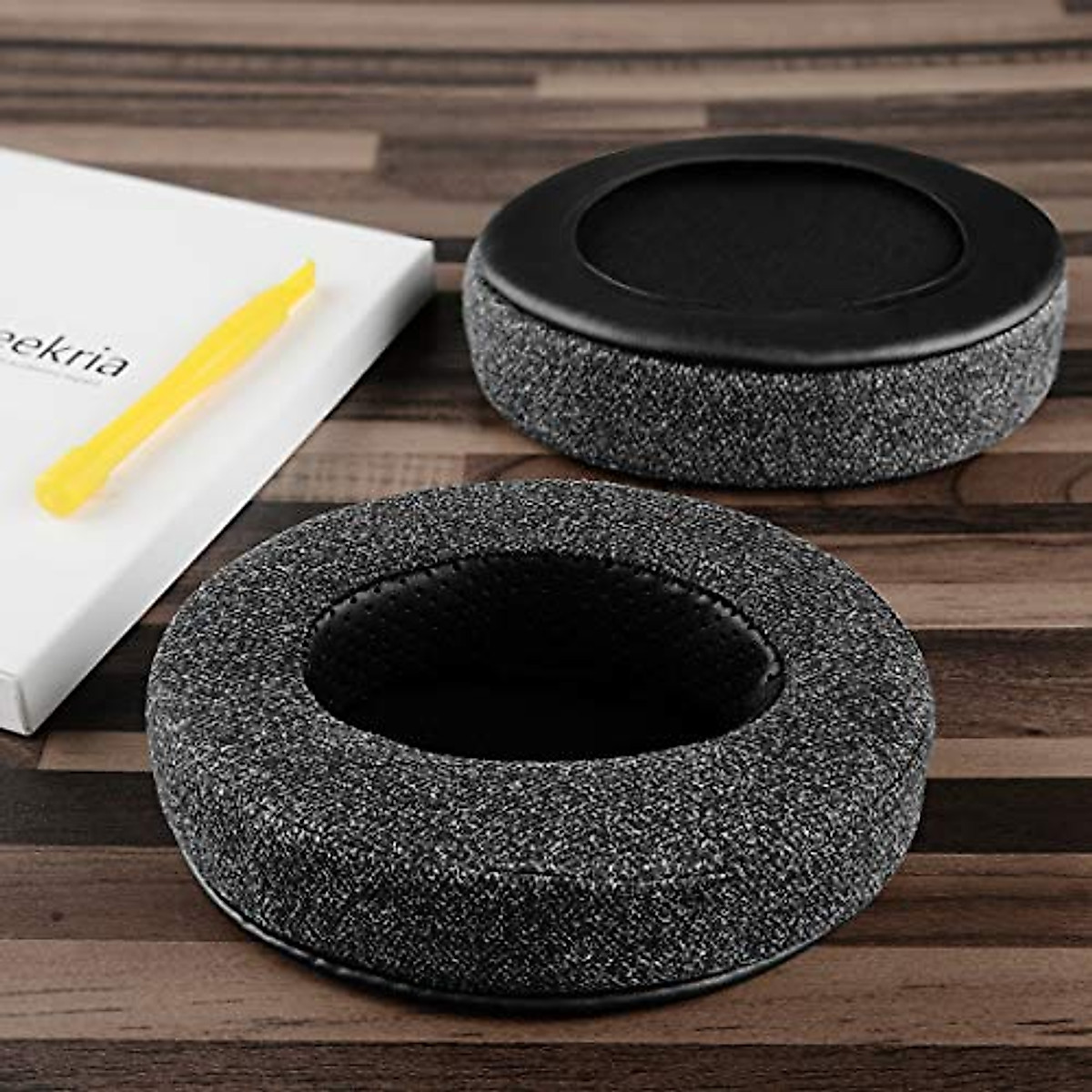Geekria Comfort Linen Replacement Ear Pads for Audio-Technica ATH-M50XBT ATH-M50xBT2 ATH-M50X ATH-M60X M40X M30X M20X M10X ATH-ANC9 Headphones Earpads, Headset Ear Cushion Repair Parts (Dark Grey)