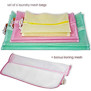 Laundry Bag Set of 7- Mesh Laundry Bags – Laundry Bags Mesh Wash Bags – Delicates Bag for Washing Machine – Lingerie Bags for Washing Delicates – Travel Organizer
