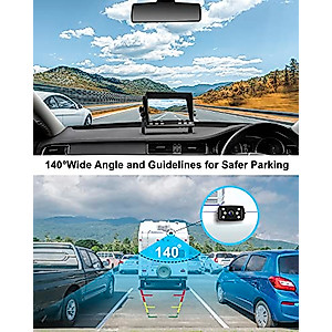AHD 1080P RV Back Up Camera Systems for Truck, 7" IPS Monitor Vehicle Backup Cameras, IP69 Waterproof Rear View Camera IR Night Vision, Wire Reserve Camera for Van/Car/RV/Trailer/Camper
