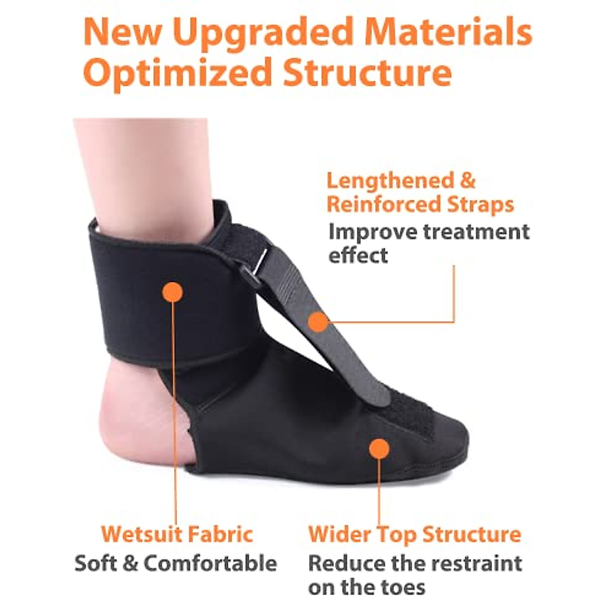 DouHeal Plantar Fasciitis Night Splint Sock, Soft Stretching Boot Splint for Sleeping, Fasciitis Support Dorsal Foot Drop Brace for Right/Left Foot, Recovery Socks, Braces (L)