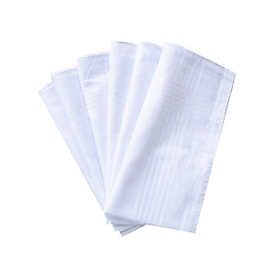 Mens White Cotton 100% Cotton handkerchiefs Pack 3PCS