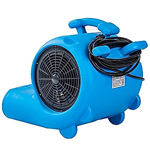 MOUNTO 3-Speed 3/4HP 3000CFM Air Mover Floor Carpet Dryers (Blue)