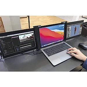FKA Portable Monitor for Laptop, Portable Screen, Dual or Triple Screen 13.3''1080P IPS USB-A/Type-C/HDMI Monitor Extender, Compatible with 14.5''-16''Laptop, Splint is Retractable, Stretch Bracket Be