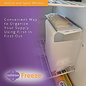 Milkies Freeze Organizer for Breast Milk Storage Bags, Simple Container Storing System for Freezing Breastmilk to Feed Baby, Reusable Accessories, Use with All Milk Bags for Breastmilk Organization