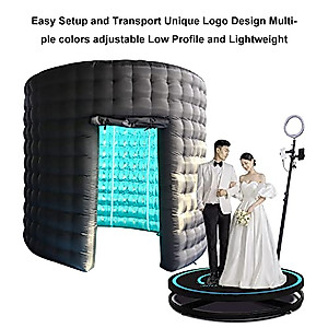 Inflatable Background Wall Suitable for 360 Photo Booth Machine with Silver Reflective Background 158inch Customize Logo Suitable for 360 Photo Booth Machines/Show Parties/Wedding Photography