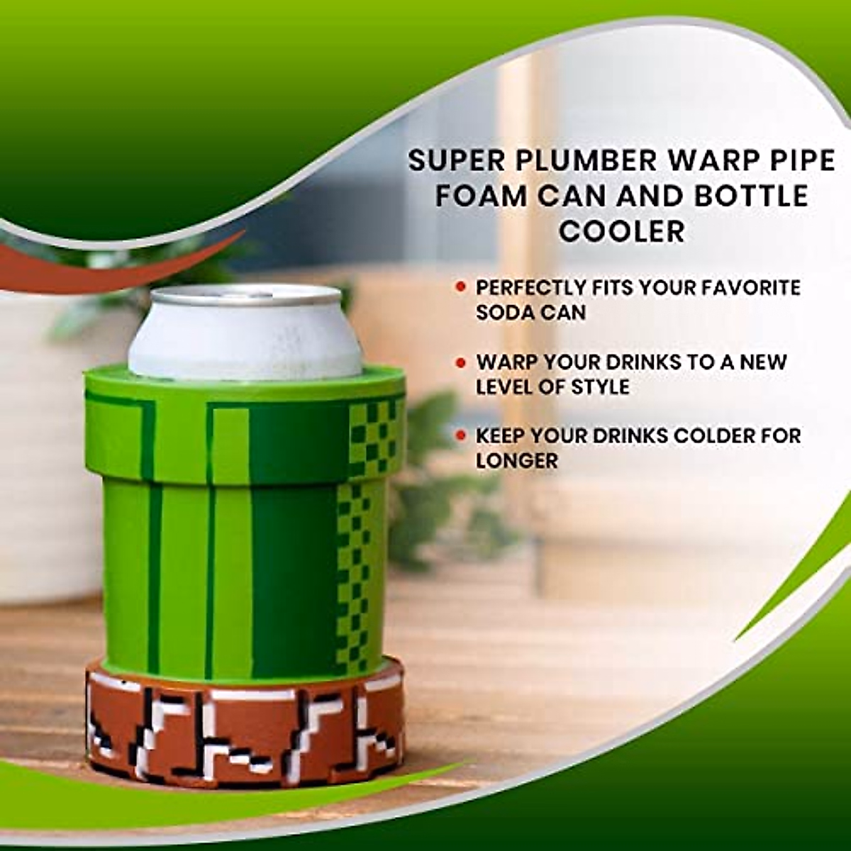 Super Plumber Warp Pipe Foam Can and Bottle Cooler